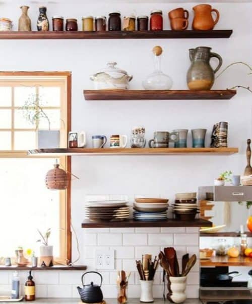 28 Open Shelving Ideas for Better Kitchen Organization